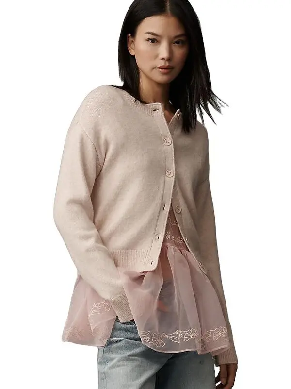 Sanctuary Button Front Cardigan Sweater - Rose