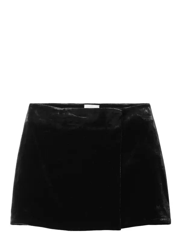 Le Kasha Skarduv Velvet Mini Wrap Skirt - Black