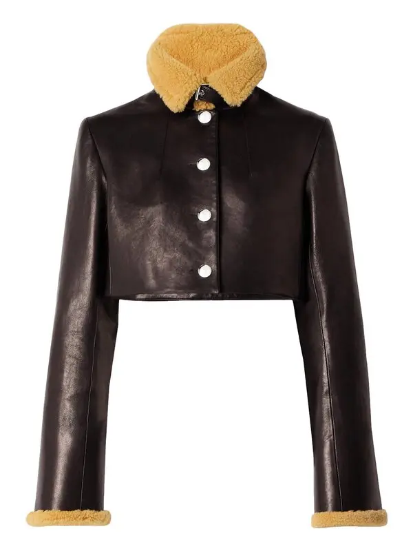 Khaite Jodie Cropped Leather Jacket - Black