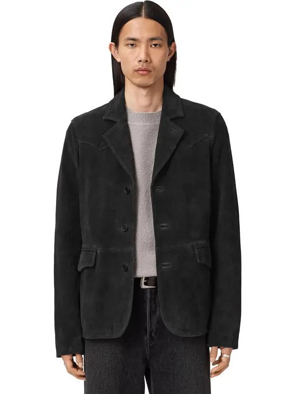 ALLSAINTS Hornett Suede Blazer - Black