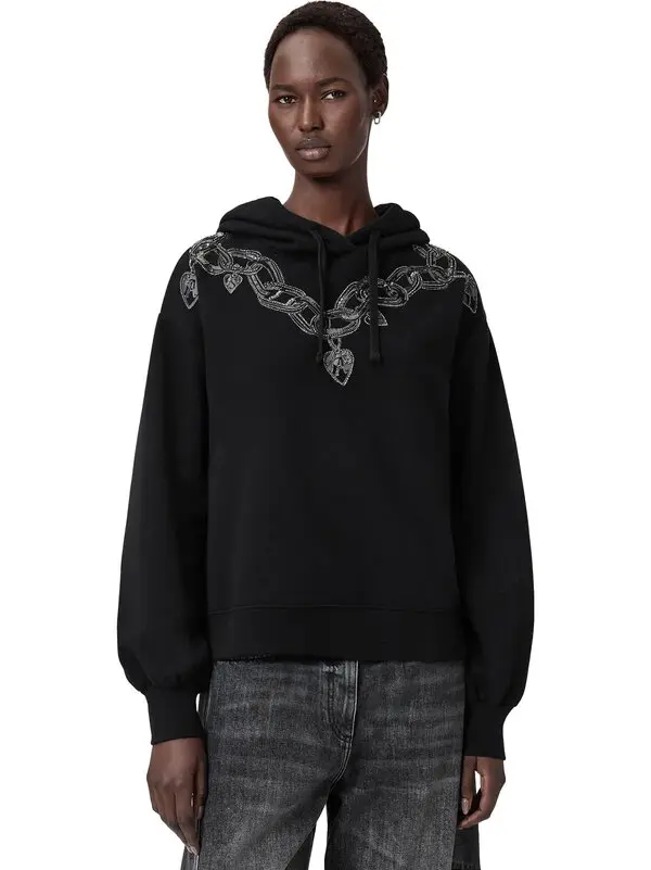ALLSAINTS Drip Rihan Oversized Hoodie - Black
