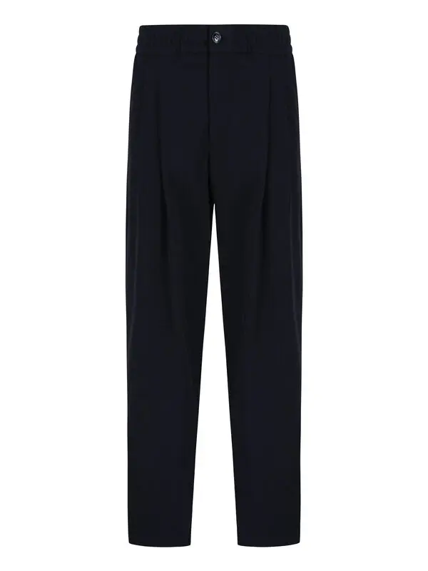 Giorgio Armani Double-pleat Virgin Wool Trousers - Navy Blue