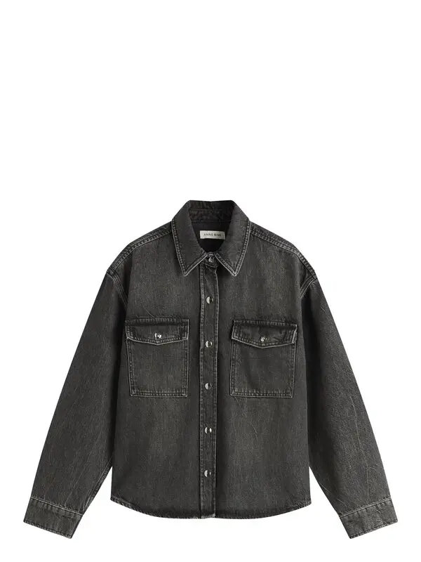 ANINE BING Paxton Denim Shirt - Washed Black