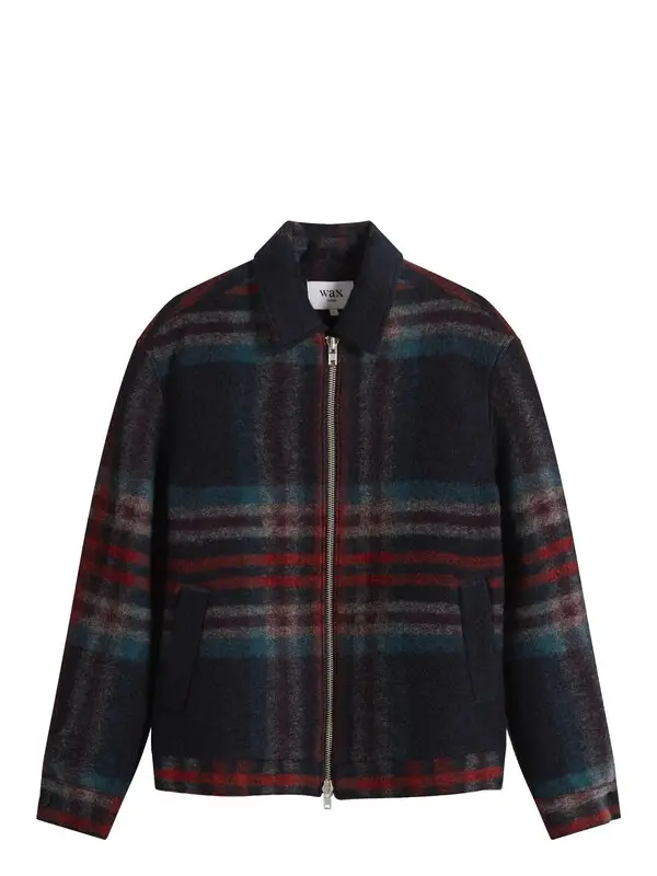 WAX LONDON Heath Wool Check Jacket - Navy/multi