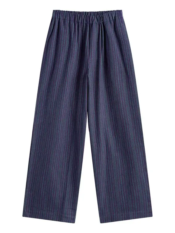 BASERANGE Claude Flannel Trousers - Purple Stripe
