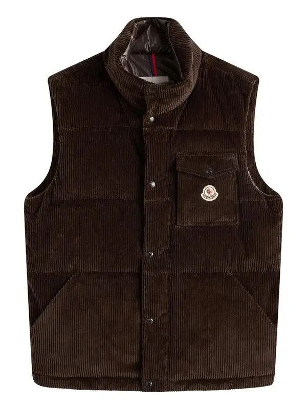 Moncler Agen Vest Maxi Corduroy Gilet - Brown
