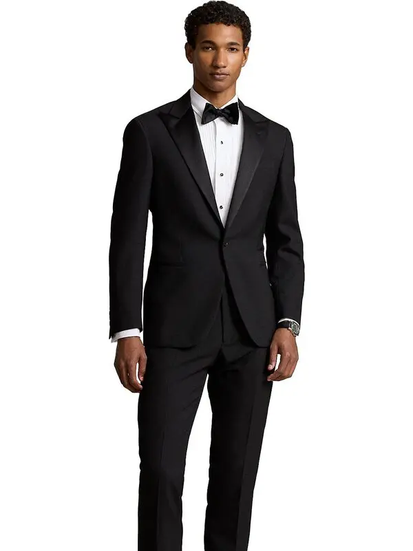Ralph Lauren Polo Tailored Wool Barathea Peak Tuxedo - Black