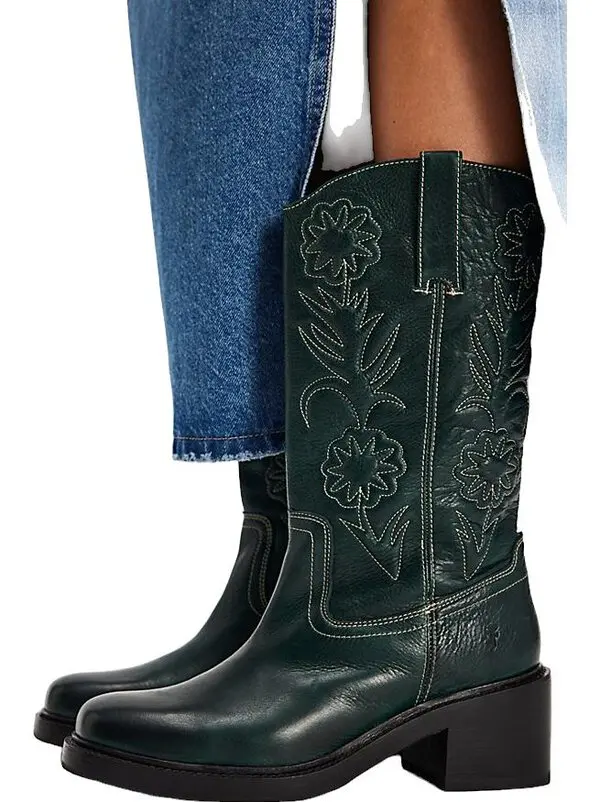 THE FRYE COMPANY For Kate Deco Stitch Boots - Pine