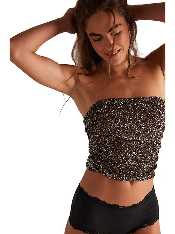 Free People Leading The Way Tube Top - Raven Combo