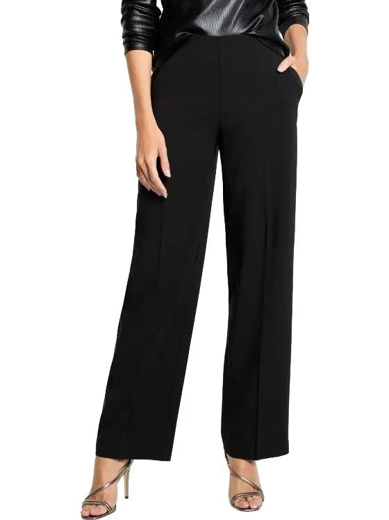 NIC+ZOE Lenox Wide Leg Stretch Trousers - Black Onyx