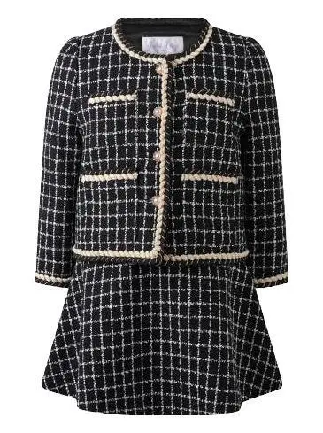 RACHEL RILEY Tweed Jacket & Skirt Set - Black