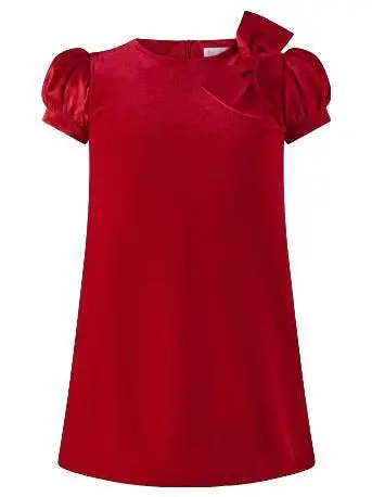 RACHEL RILEY Satin Bow Velvet Dress - Red