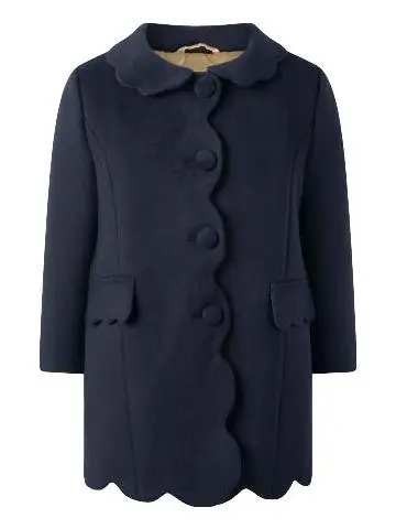 RACHEL RILEY Scalloped Dress Coat - Navy