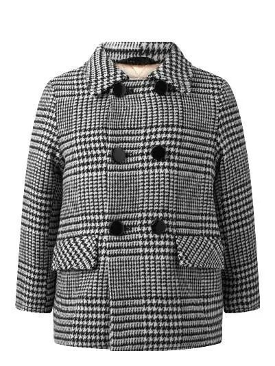 RACHEL RILEY Houndstooth Double Breasted Coat - Black
