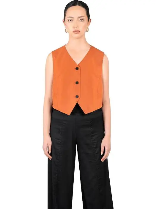 LAURA APARICIO Drill Midi Skirt - Orange