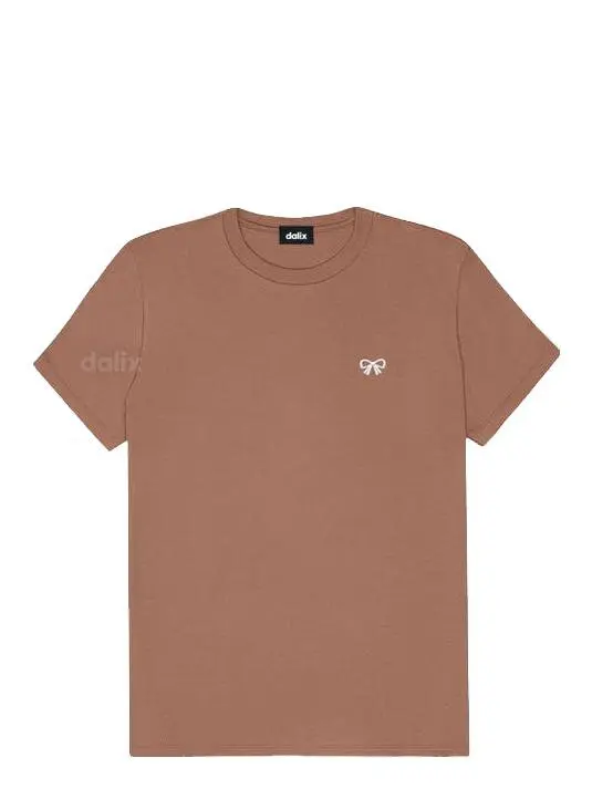 DALIX Bow Jersey Tee - Chestnut