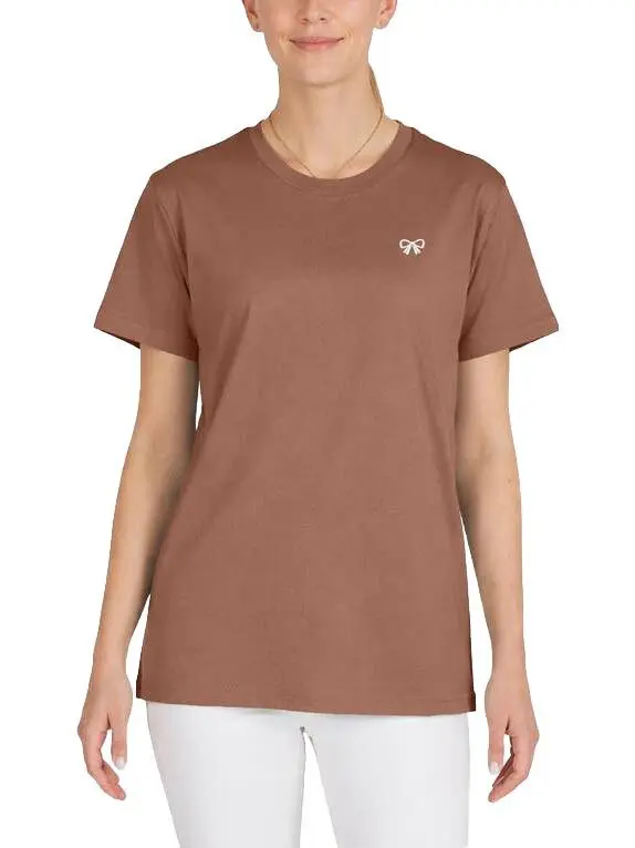 DALIX Bow Jersey Tee - Chestnut