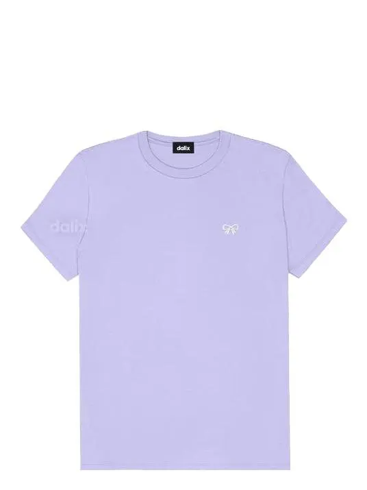 DALIX Bow Jersey Tee - Dark Lavender