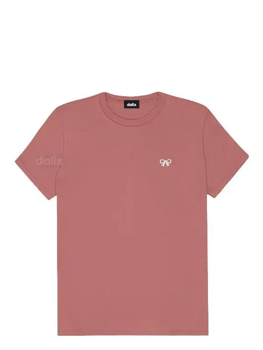 DALIX Bow Jersey Tee - Mauve