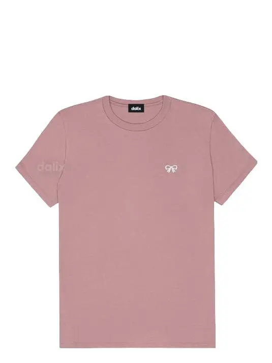 DALIX Bow Jersey Tee - Orchid Purple