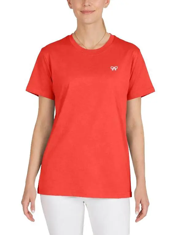 DALIX Bow Jersey Tee - Poppy Red