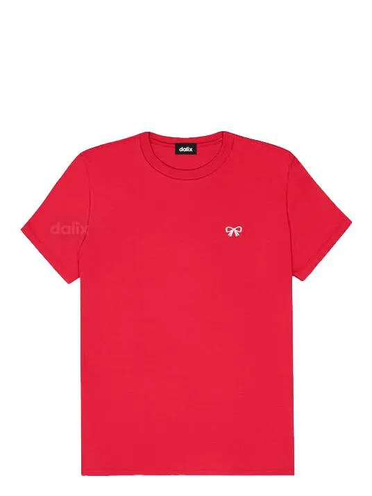 DALIX Bow Jersey Tee - Red
