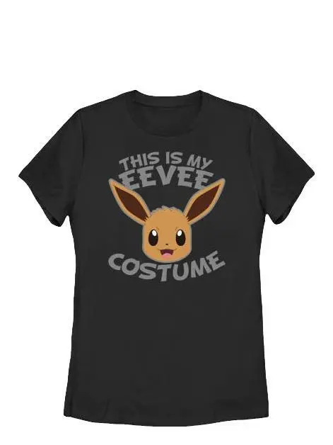 POKEMON Halloween Eevee Costume Graphic T-shirt - Black