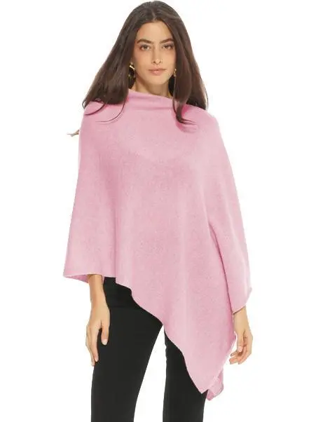 MONTICELLI CASHMERE Cashmere Textured Knit Poncho - Baby Pink