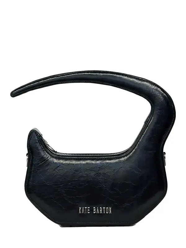 KATE BARTON Pierced Leather Top Handle Bag - Midnight Navy