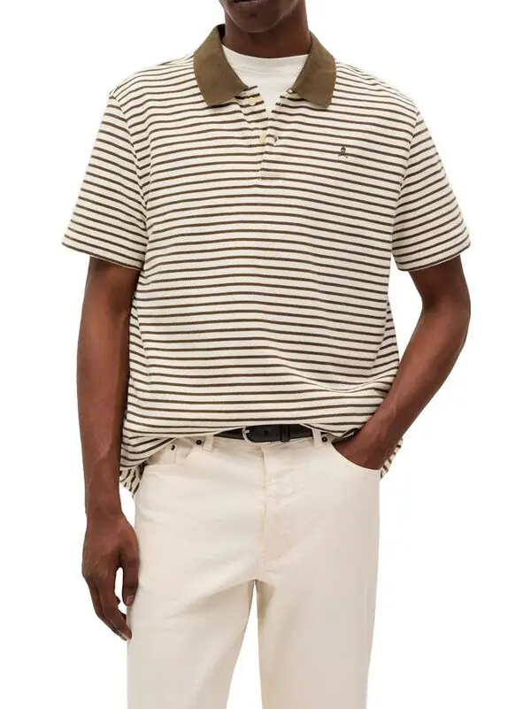SCALPERS Summer Stripes Polo - Khaki