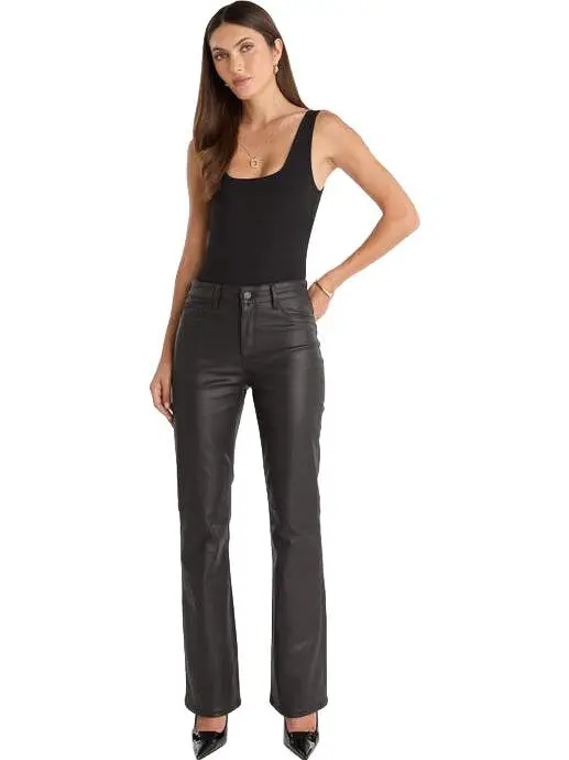 THE NOLI SHOP Aria Coated Flare Jean Petite - Black