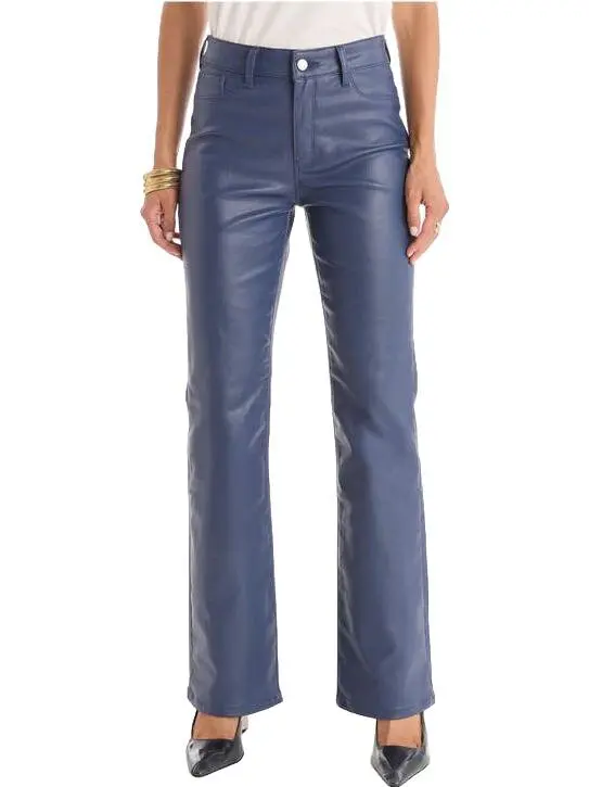 THE NOLI SHOP Aria Coated Flare Jean Petite - Sapphire