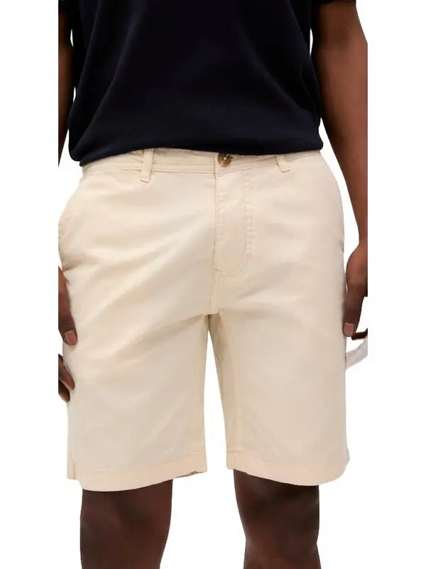 SCALPERS Cotton Bermuda Shorts - Cream