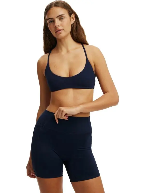 Cotton:on Active Ultra Soft Minimal Strappy Crop - Prep Sport Navy