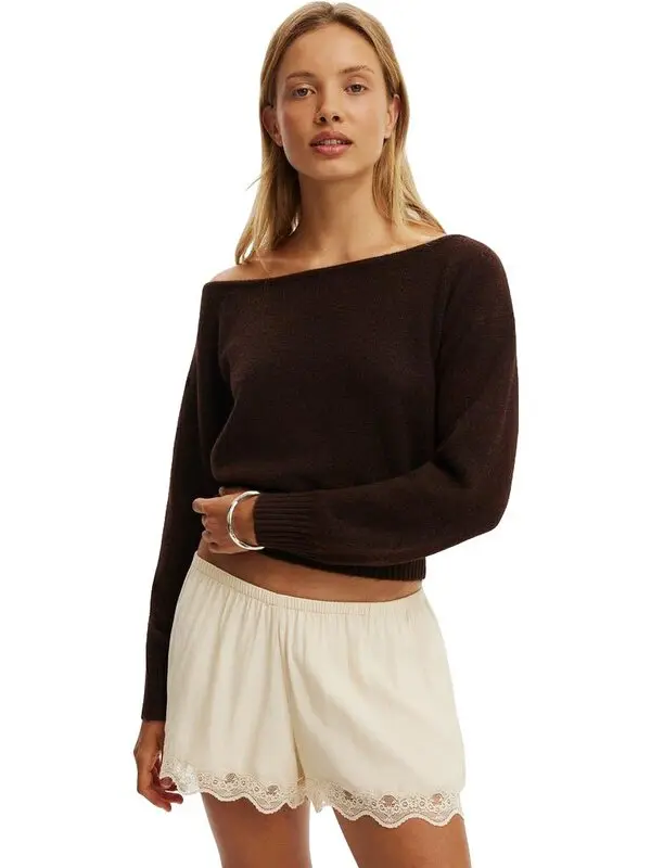 COTTON ON Luxe Slouchy Knit - Dark Oak