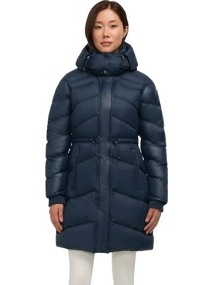 Pajar Mid-length Quilted Puffer With Removable Hood - Navy