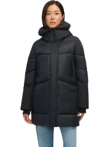 Pajar Heirani Mid-length Quilted Puffer Parka With Oversized Hood - Black