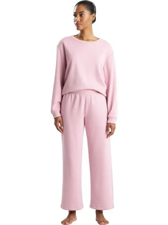 Natori Nova Brushed Knit Straight Leg Pant - Rose Quartz