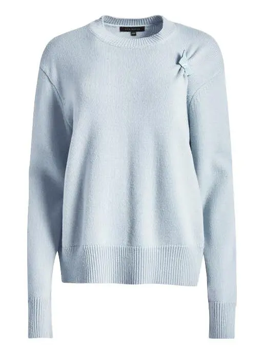 KATE BARTON Draped Merino Cashmere Sweater - Steel Blue