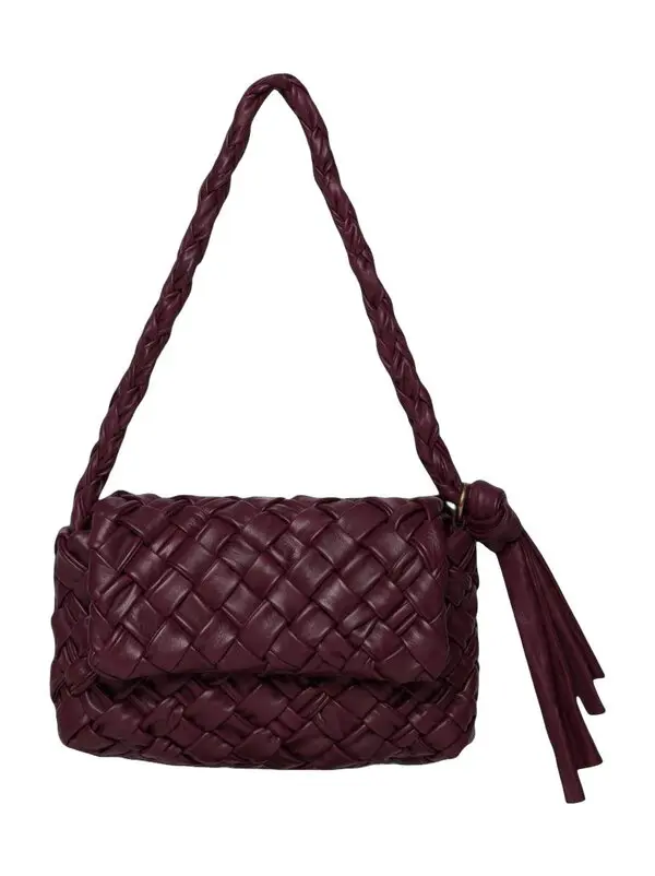 Walter Baker Halston Woven Flap Shoulder Bag - Black Jam