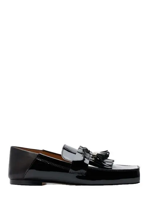 MARC NOLAN Simone Patent Leather Tassel Loafers - Black