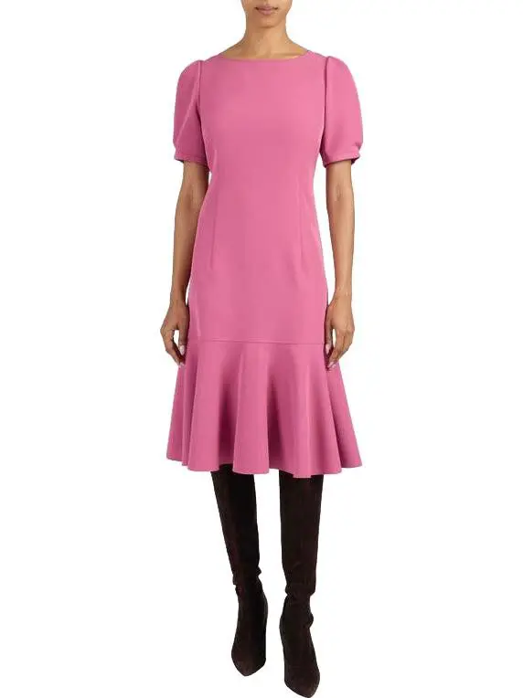 Santorelli Dasia Stretch Crepe Sheath Dress - Crushed Berry