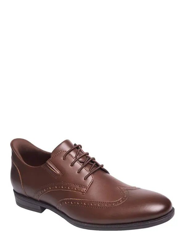 MARC JOSEPH NEW YORK Leather Wingtip Dress Oxford With Hands Free Technology - Brown Napa Leather