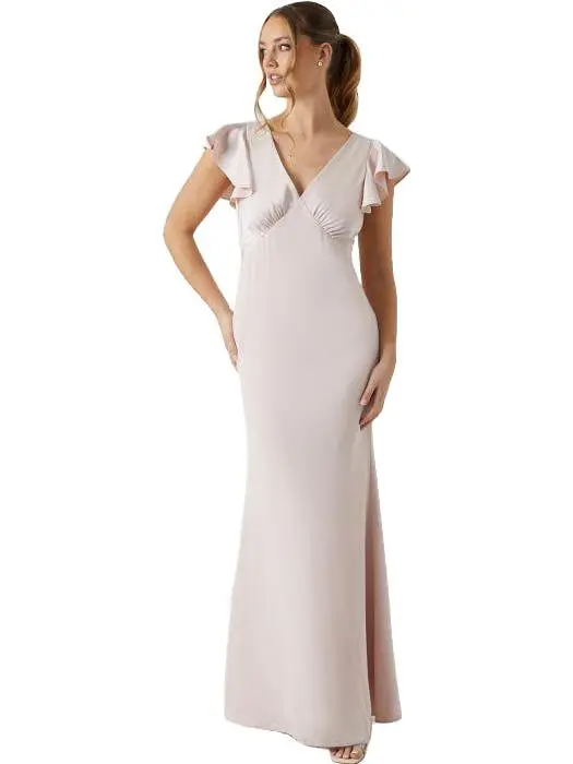 Coast V-neck Angel Sleeve Maxi Dress - Blush