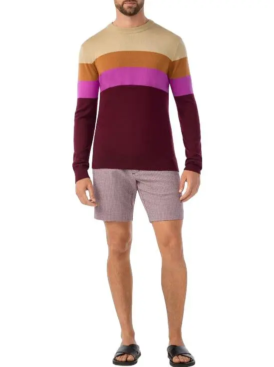 Mr Turk Romero Color Block Crewneck Sweater - Elderberry Multi