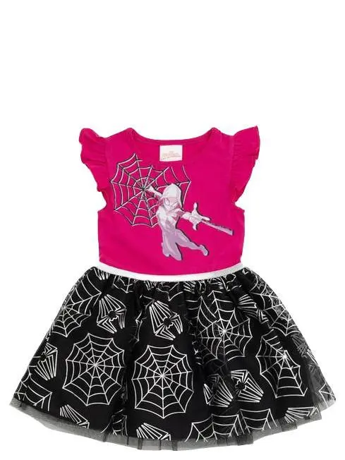 MARVEL Spider-man Sleeveless Tulle Dress - Spider-man Spider-gwen Purple