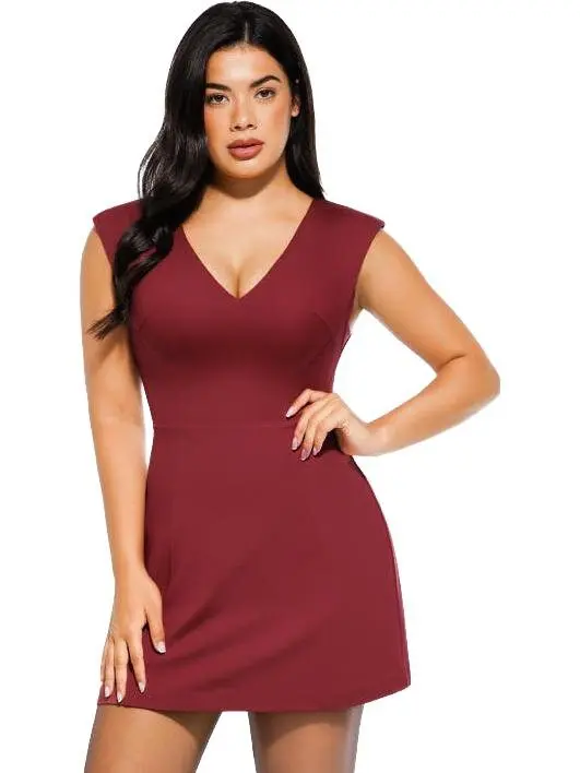 POPILUSH Shapewear Mini Dress - Burgundy