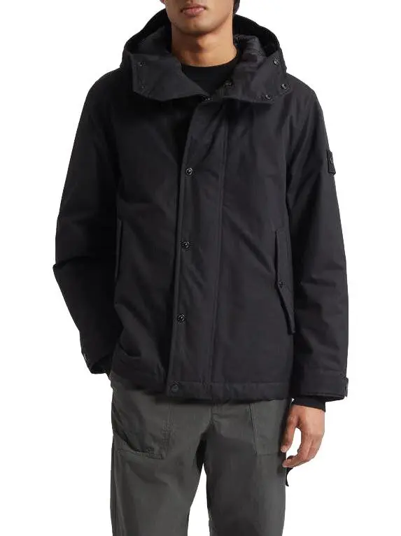 Stone Island Ghost Cotton Hooded Field Jacket - V0029 Black