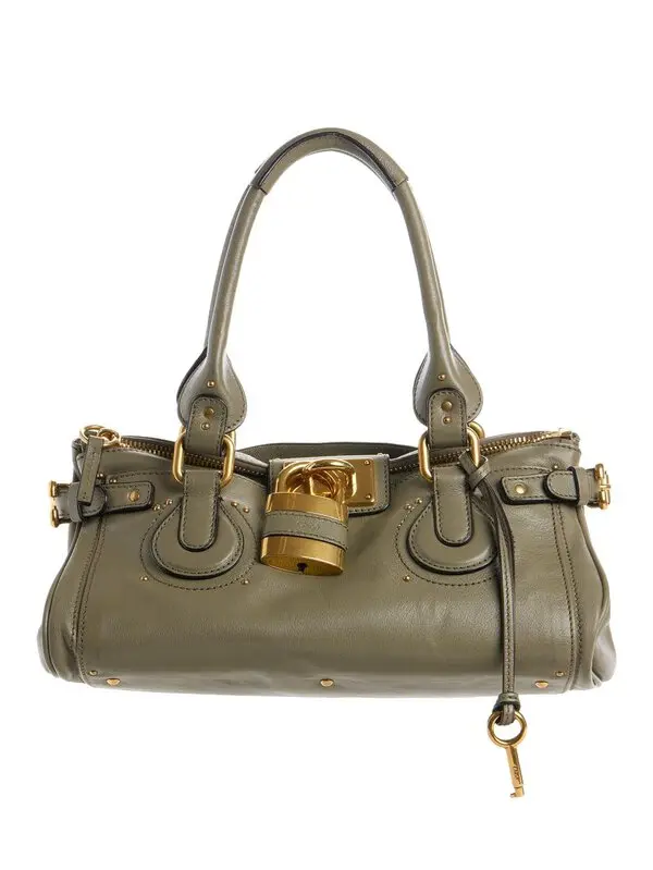 Chloé Paddington Leather Satchel - Aloe Green