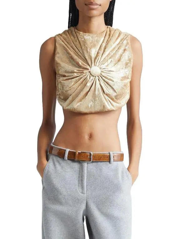 JULIE KEGELS Tilda Velvet Crop Top - Gold